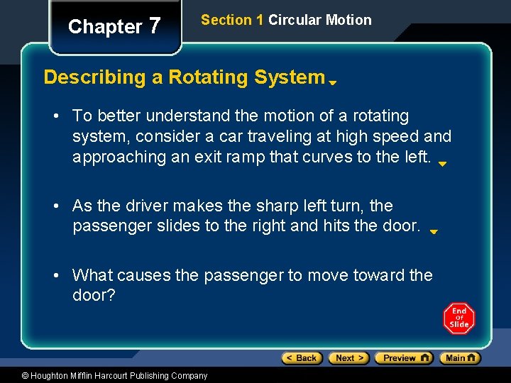 Chapter 7 Section 1 Circular Motion Preview Objectives