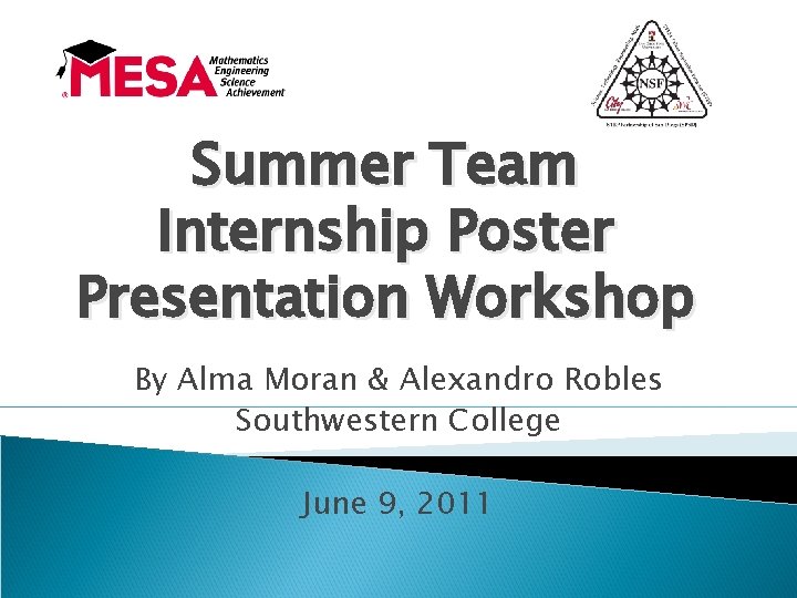 Summer Team Internship Poster Presentation Workshop By Alma