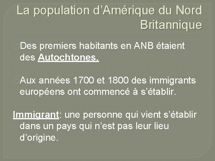 Chapitre 5 La Vie en Amrique du Nord