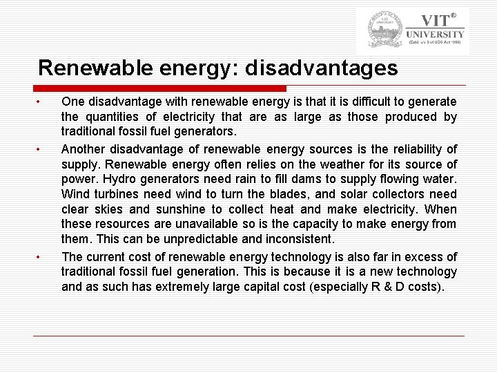 Renewable Energy Sources Types Advantages and Limitations Background