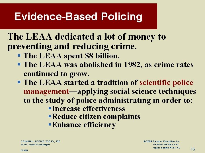 CHAPTER 5 Policing History and Structure CRIMINAL JUSTICE