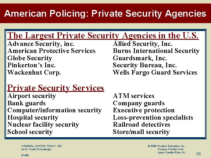 CHAPTER 5 Policing History and Structure CRIMINAL JUSTICE