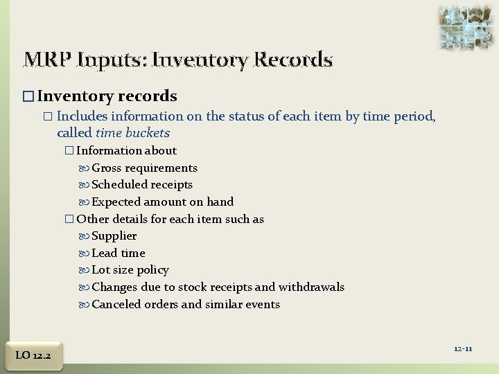 Chapter 12 MRP and ERP Copyright 2015 Mc