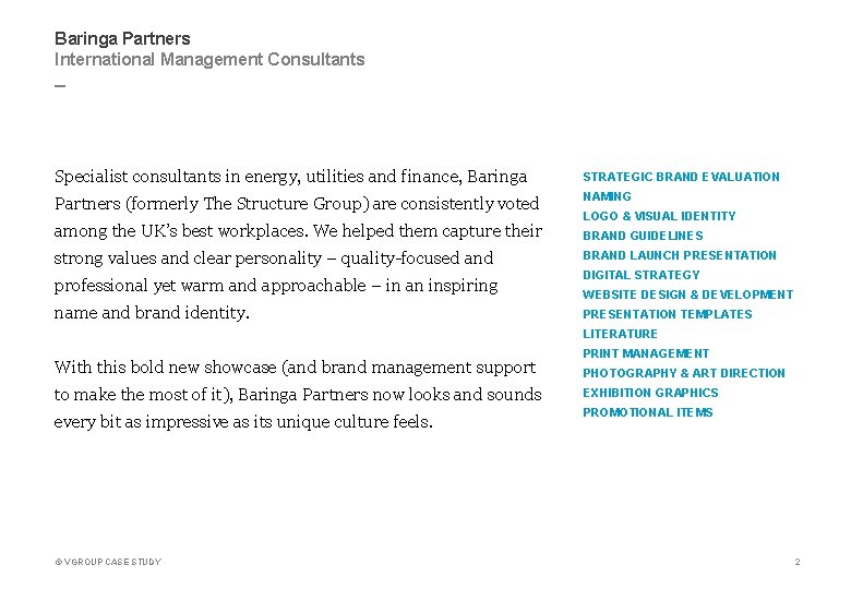 Baringa Partners Management Consultants Rebranding the UKs best