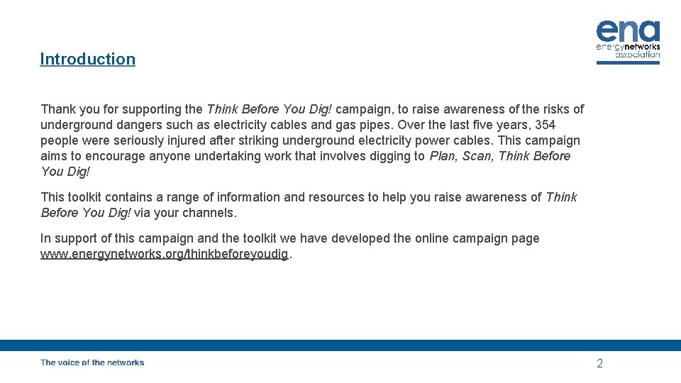 Think Before You Dig Campaign toolkit 20 October