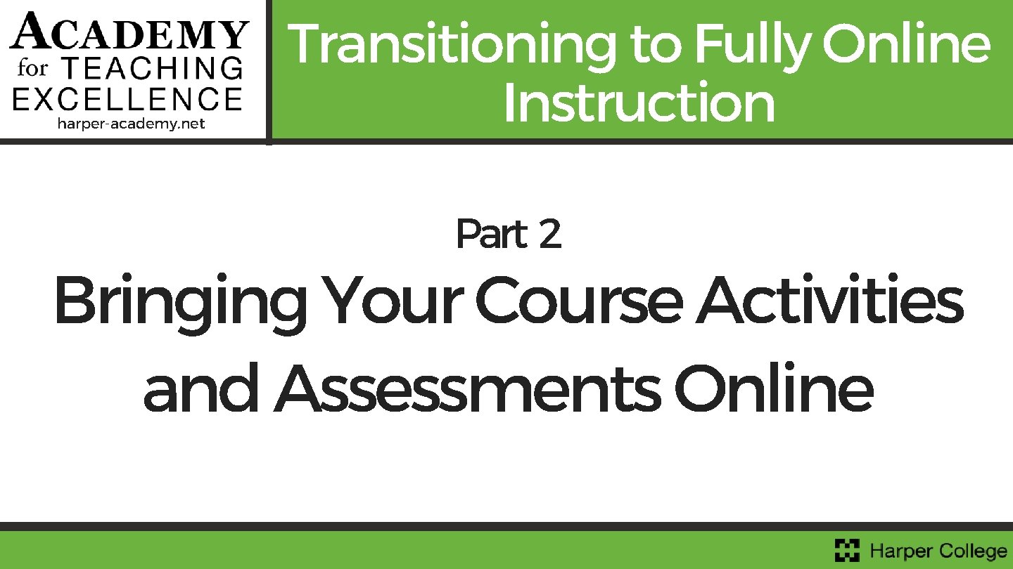 harperacademy net Transitioning to Fully Online Instruction Part