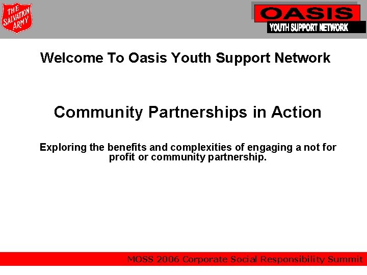 Welcome To Oasis Youth Support Network Community Partnerships