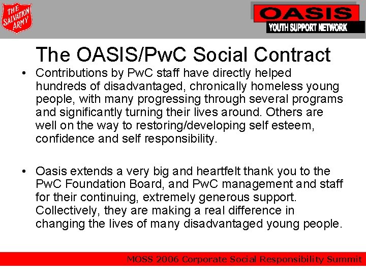 Welcome To Oasis Youth Support Network Community Partnerships
