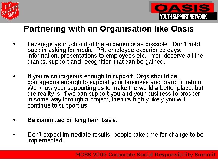 Welcome To Oasis Youth Support Network Community Partnerships