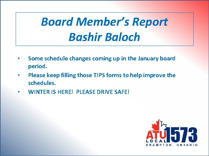 Welcome To ATU Local 1573 Brampton ON General