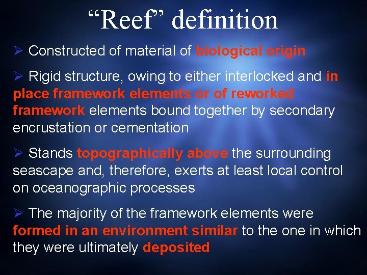 Coral Reef Geology What is a Reef Wilson