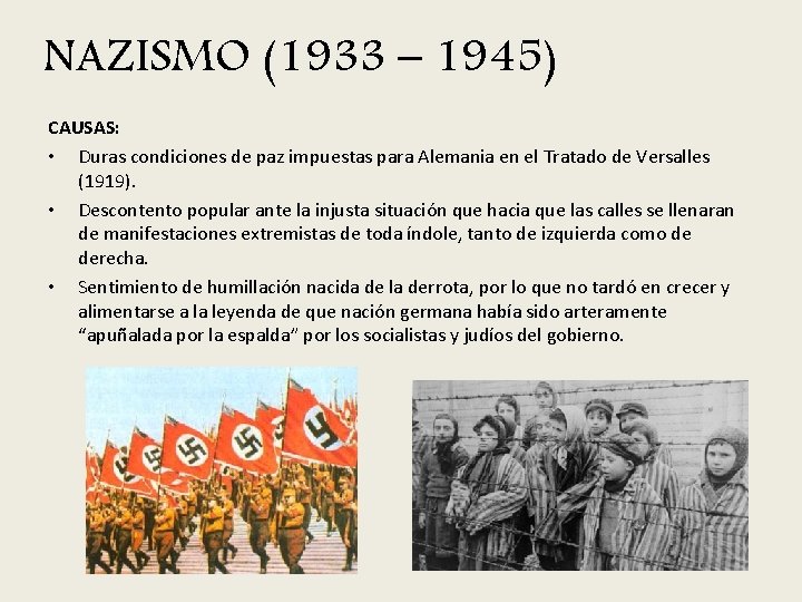 EL NAZISMO OBJETIVOS Definir y dar caractersticas del