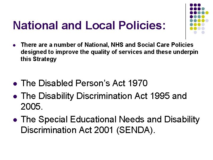 An introduction to the Physical Disability Strategy Draft