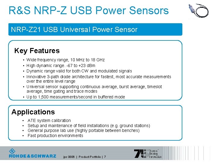 Rohde Schwarz Precision Power Measurement RS NRPZ USB