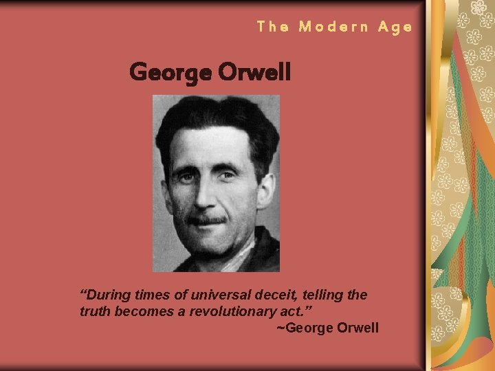 LITERARY HISTORY The Modern Age Part 2 1940