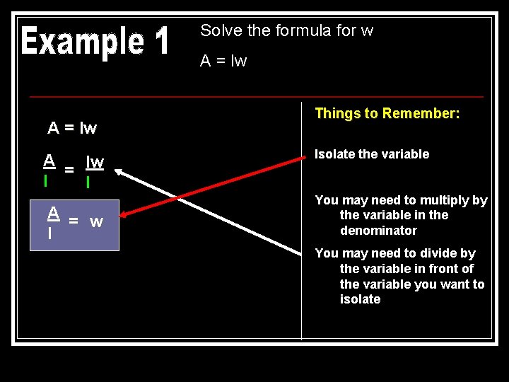 Rearranging Formulas Lesson 5 Things to Remember If