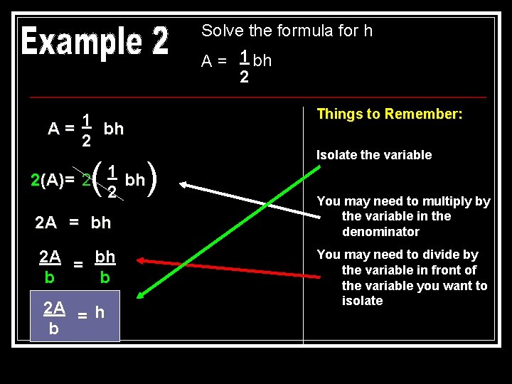 Rearranging Formulas Lesson 5 Things to Remember If