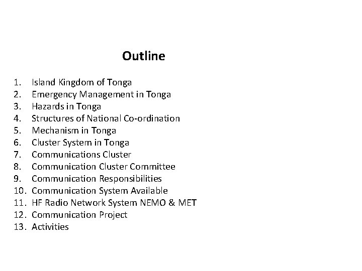 Kingdom of Tonga Pacific Radio Communication Workshop 2019