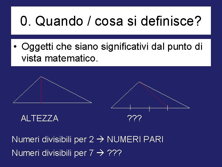 LE DEFINIZIONI Una definizione essenzialmente una abbreviazione un