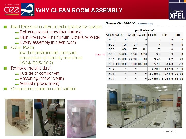 CEA EXPERTISE WITH CLEAN ROOM ASSEMBLY OF XFEL