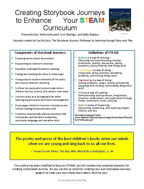 Creating Storybook Journeys to Enhance Your STEAM Curriculum