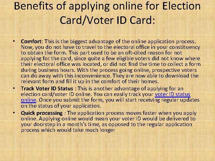 VOTER ID CARD ONLINE APPLICATION VOTER ID CARD