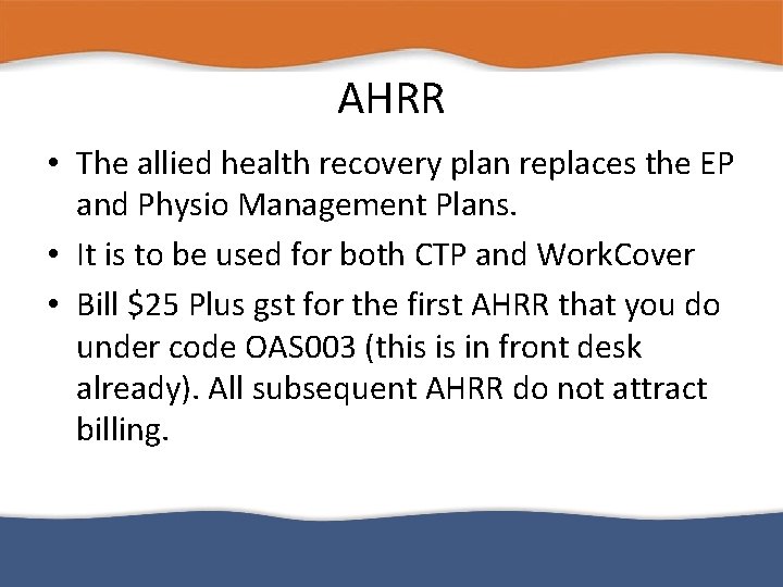 Completing the Allied Health Recovery Request Daniel Willoughby