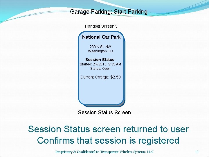 Garage Parking using ID Tokens Transparent Wireless Systems