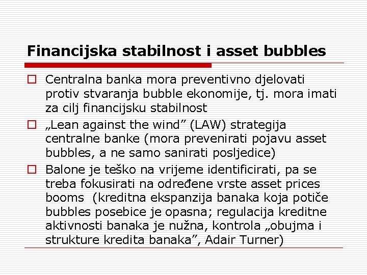 MONETARNA POLITIKA EUROPSKE SREDINJE BANKE Izv prof dr