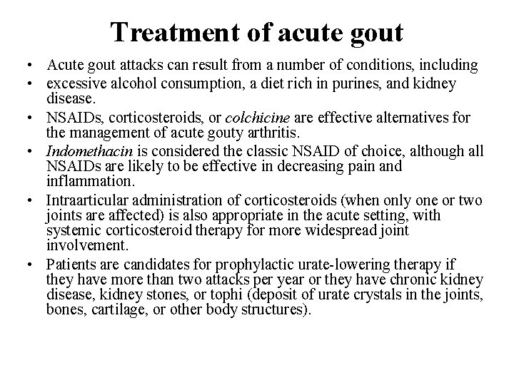 MMS Pharmacology Lecture 3 Drugs for Gout osteoarthritis