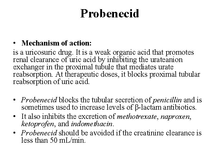 MMS Pharmacology Lecture 3 Drugs for Gout osteoarthritis