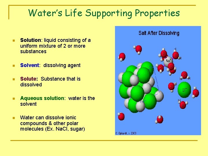 Chapter 2 The Chemical Basis of Life n
