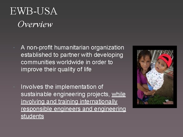 Engineers Without Borders changing the landscape of the