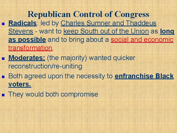 Ch 22 PPT The Ordeal of Reconstruction 1865