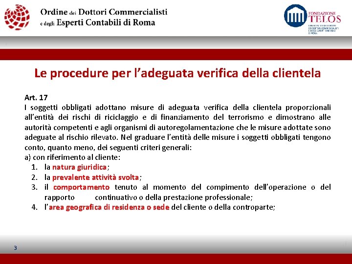 Corso di formazione Antiriciclaggio Cosa cambia con le