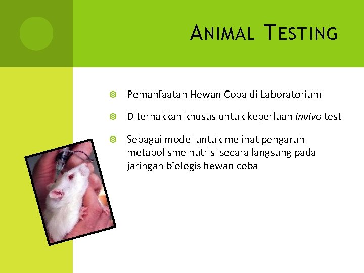 PEMANFAATAN PENGELOLAAN HEWAN COBA DALAM EVALUASI GIZI PANGAN