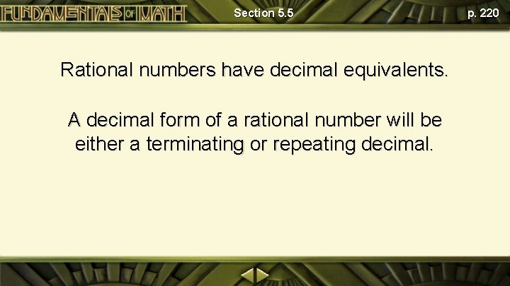 CHAPTER 5 Section 5 5Decimals and Rational Numbers