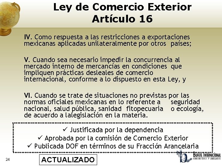 Bienvenidos Curso LEY DE COMERCIO EXTERIOR SUS REGLAS