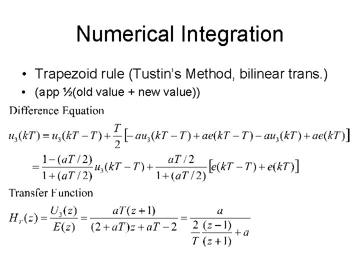 System identification and self regulating systems Discrete Equivalents