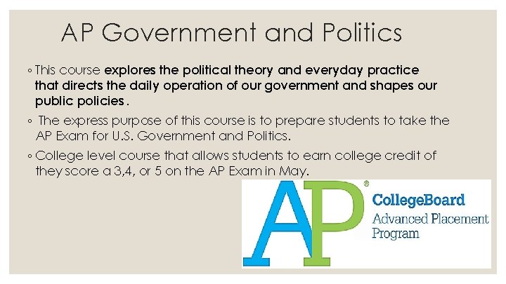 Ms Burdettes AP Government Classroom AP US GOVERNMENT