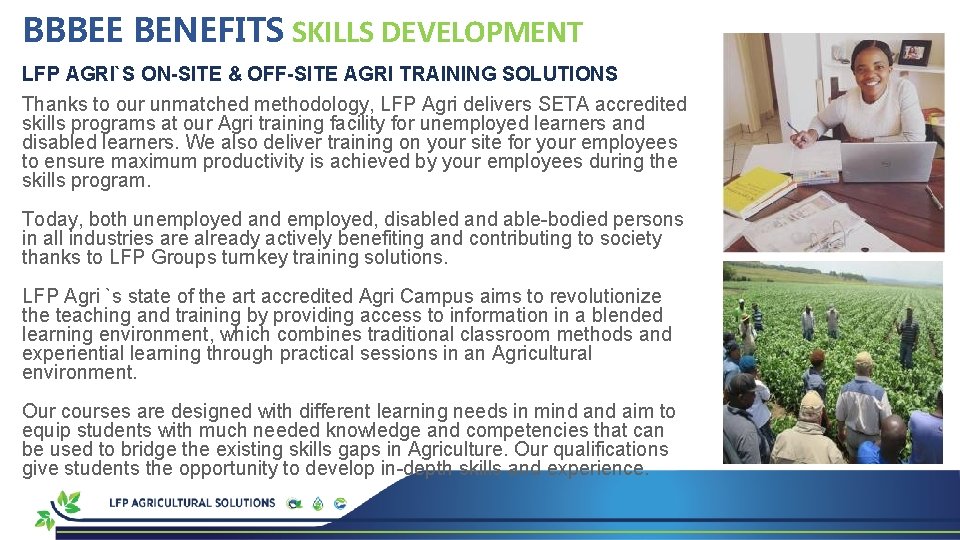 INTRODUCING LFP AGRI SUSTAINABLE OUTCOMES 2020 OUR VISION