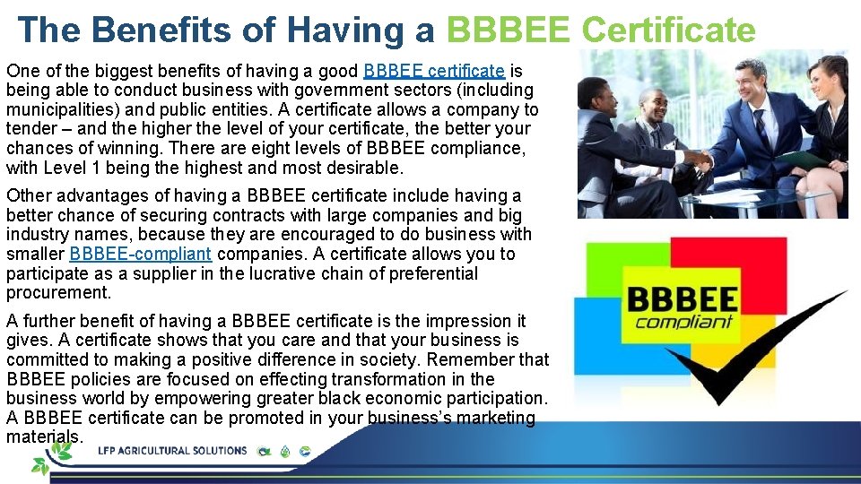 INTRODUCING LFP AGRI SUSTAINABLE OUTCOMES 2020 OUR VISION