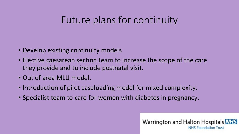 Continuity of Carer Catherine Ricklesford Continuity of Carer