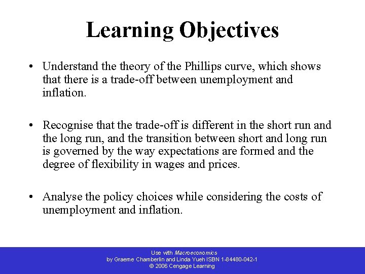Macroeconomics Chamberlin and Yueh Chapter 10 Lecture slides