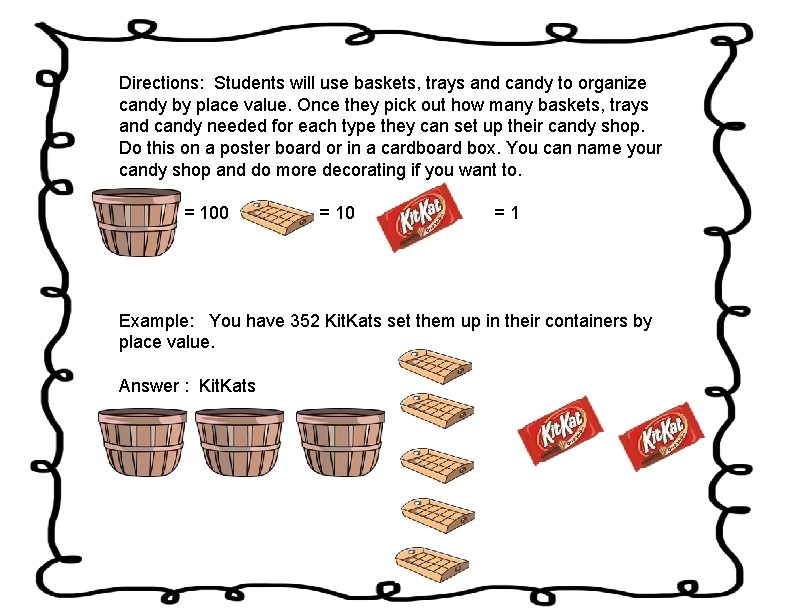 E Learning Day Place Value Candy Shop Directions