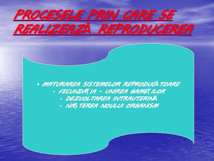 REPRODUCEREA LA ANIMALE REPRODUCEREA Este o funcie esenial