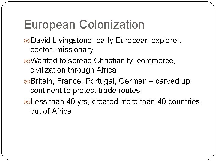Chapter 21 Cultural Geography of Africa South of
