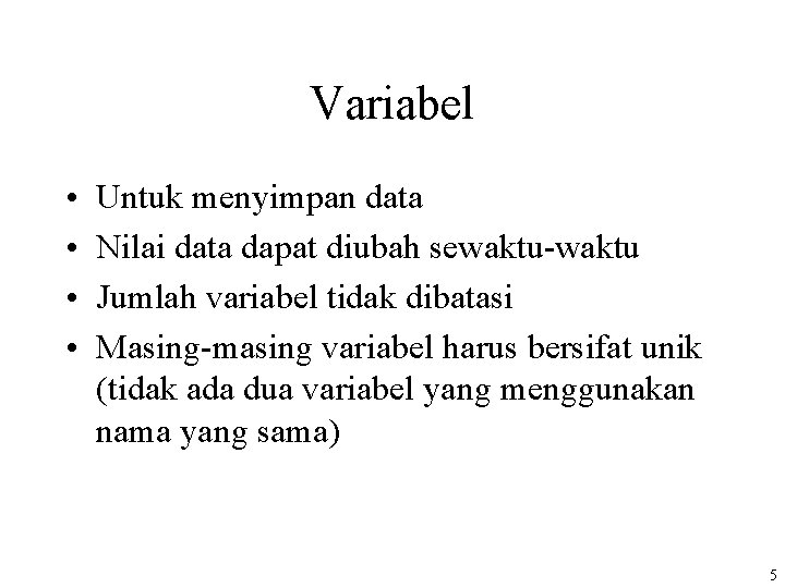 Elemen Dasar QBasic 1 Karakter Huruf A Z