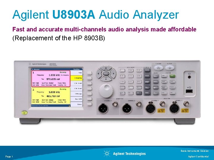 Agilent U 8903 A Audio Analyzer Fast and