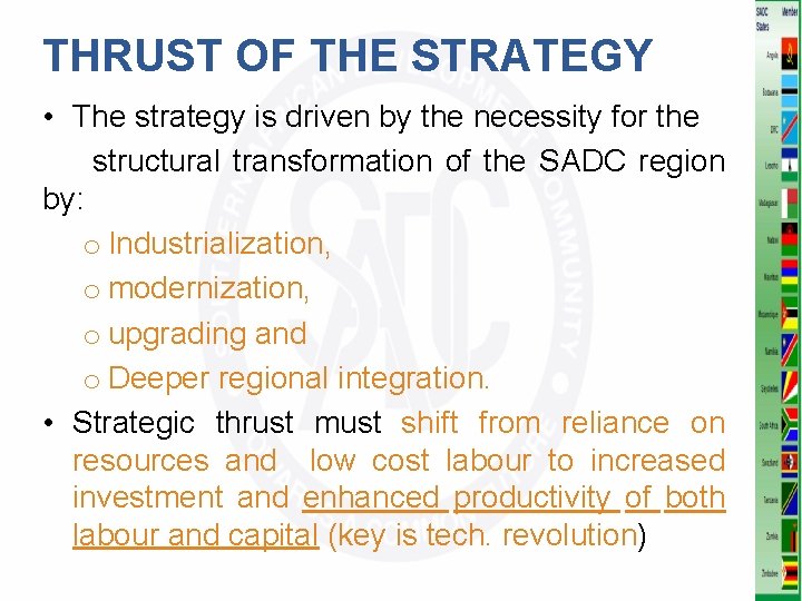RISDP 2015 2020 AND INDUSTRIALISATION STRATEGY AND ROADMAP